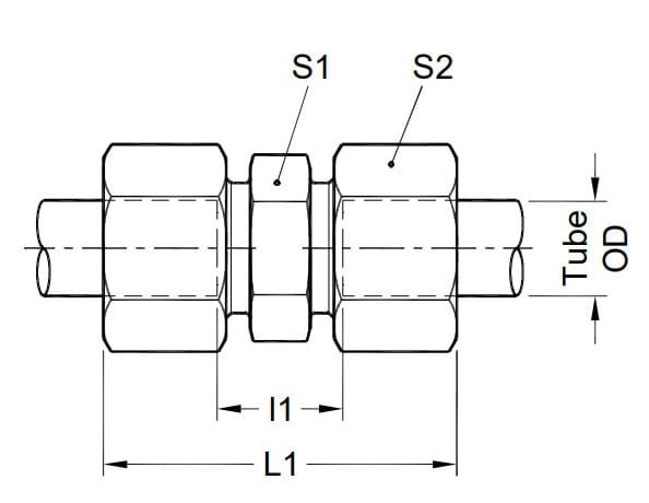 Straight Coupling - Tube to Tube Hydraulic Straight Coupling